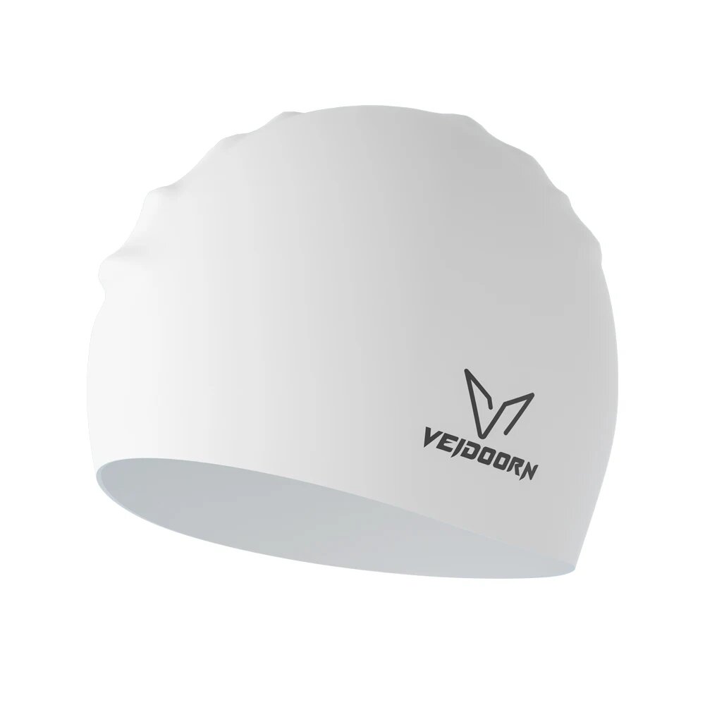 Белая силиконовая шапочка для плавания Veidoorn