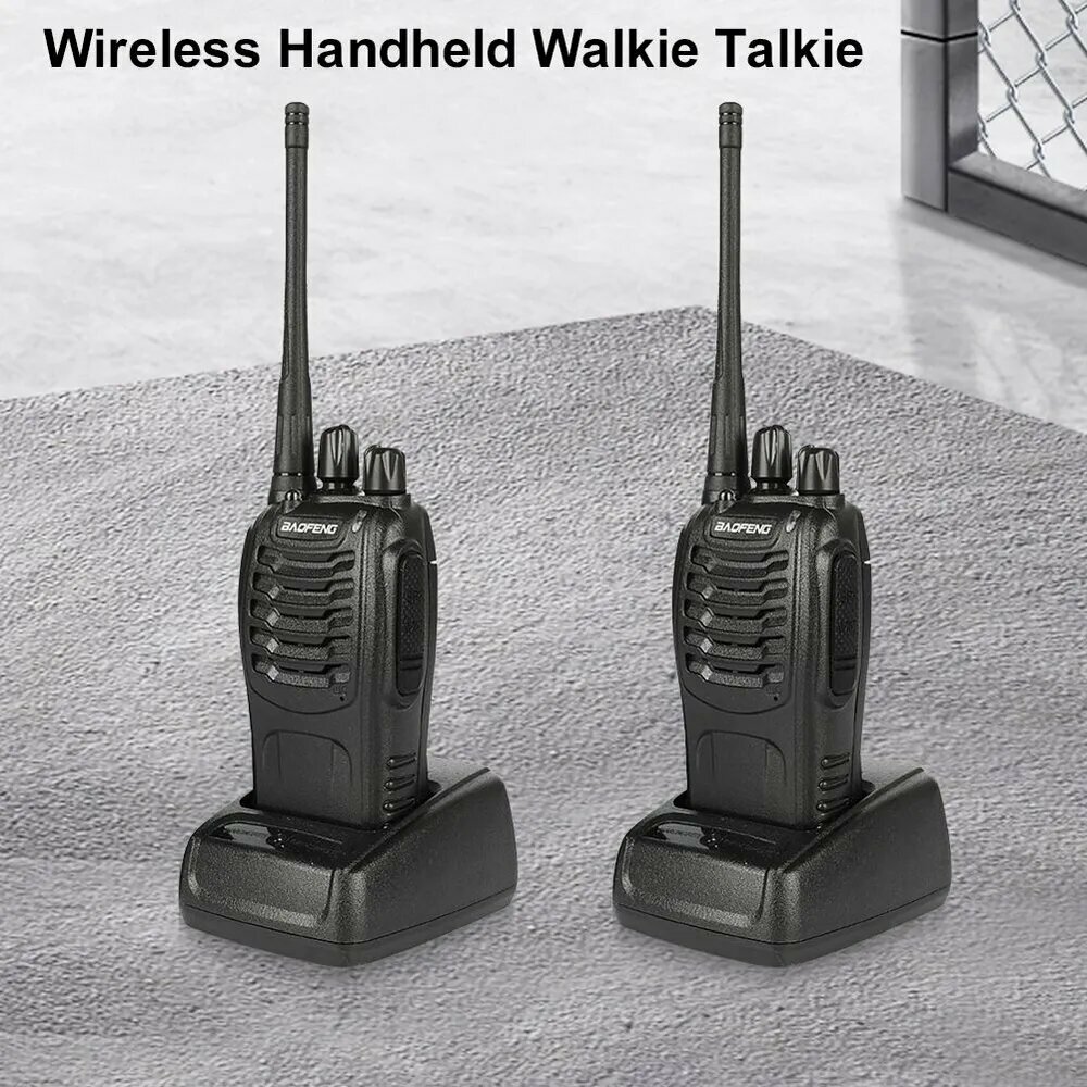 Комплект раций Baofeng BF-888S (2 шт) с наушниками, дальность 6 км, VOX, USB зарядка, рация для работы и туризма