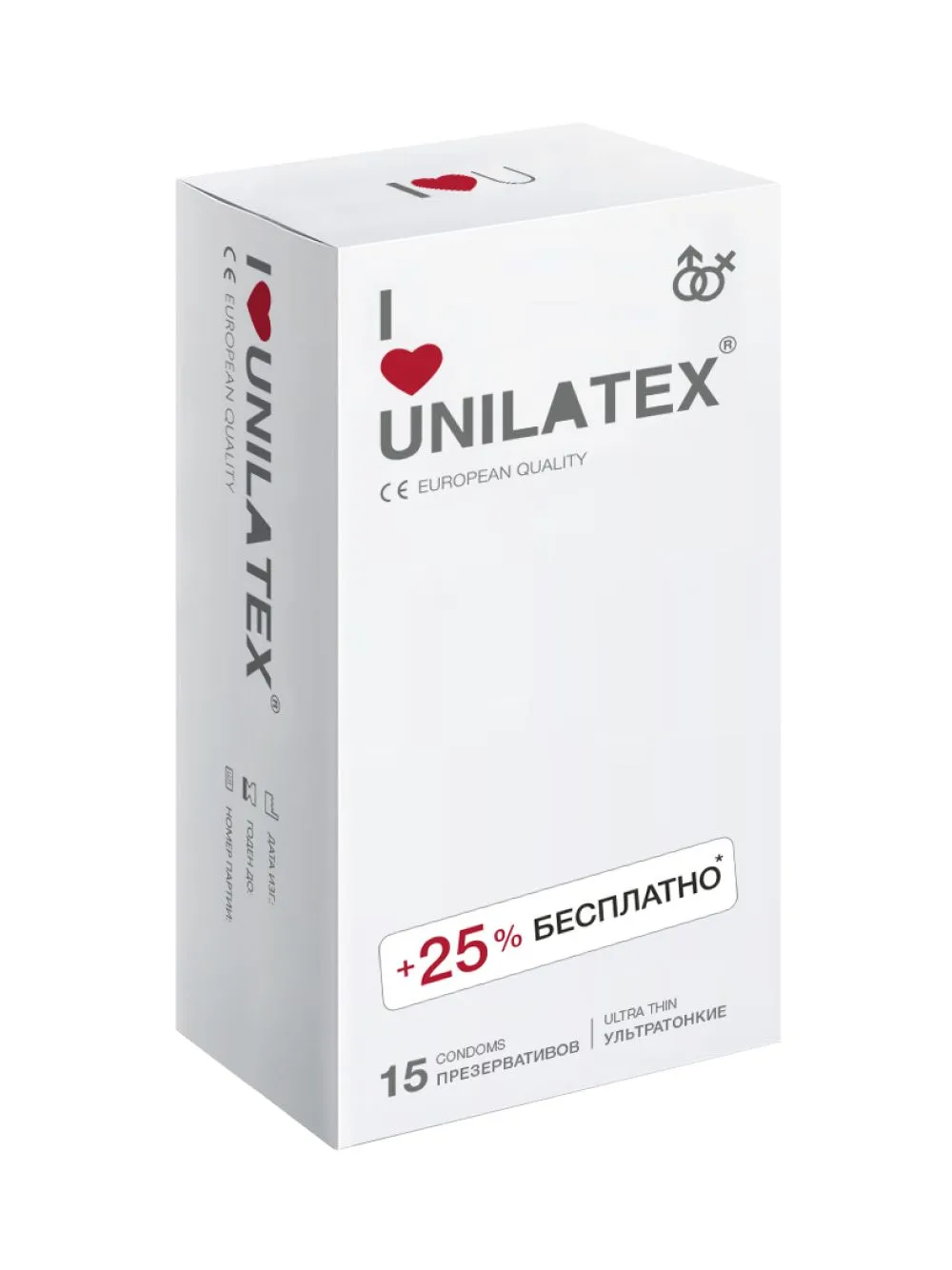 27516 Unilatex Ultra Thin. Презервативы ультратонкие. Упаковка по 12+3 шт. в подарок