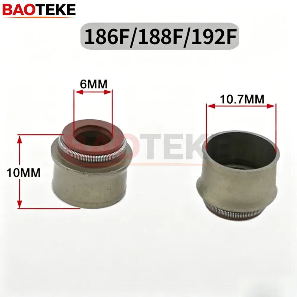 Baoteke 186FA / 188 / 192F Маслосъемные колпачки клапанов для воздушно-охлаждаемого дизельного двигателя / генератора / культиватора, запчасти - дизеля