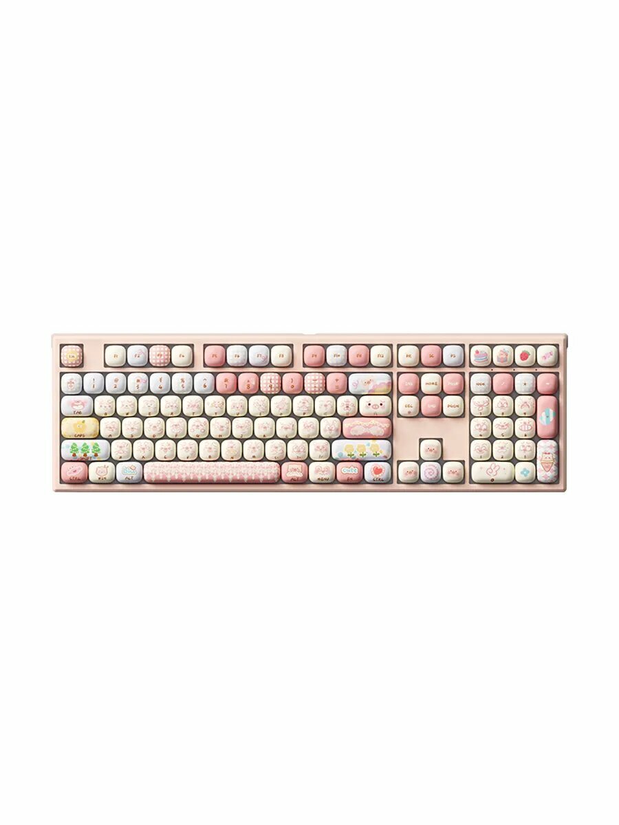 Akko MonsGeek MG108B Magic Piggy Party V3 Piano Pro, розовый, игровая беспроводная клавиатура