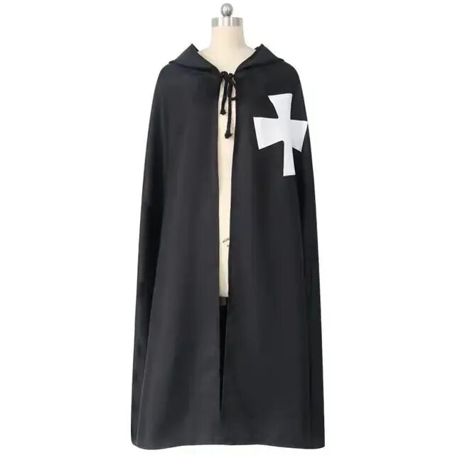 Мужской средневековый костюм викинга из полиэстера XXL, Black Cape