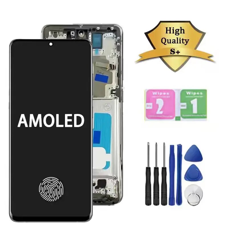 Дисплей Super AMOLED для Samsung S21 Ultra G998 (Sliver With Frame)