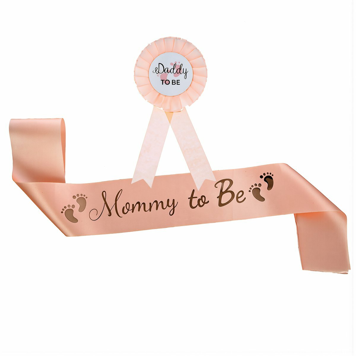 Аксессуар для беби шауэр лента Mommy to Be, набор с значком Daddy to Be для беременной на праздник, Лента с надписью mommy to be шампанского оттенка + значок