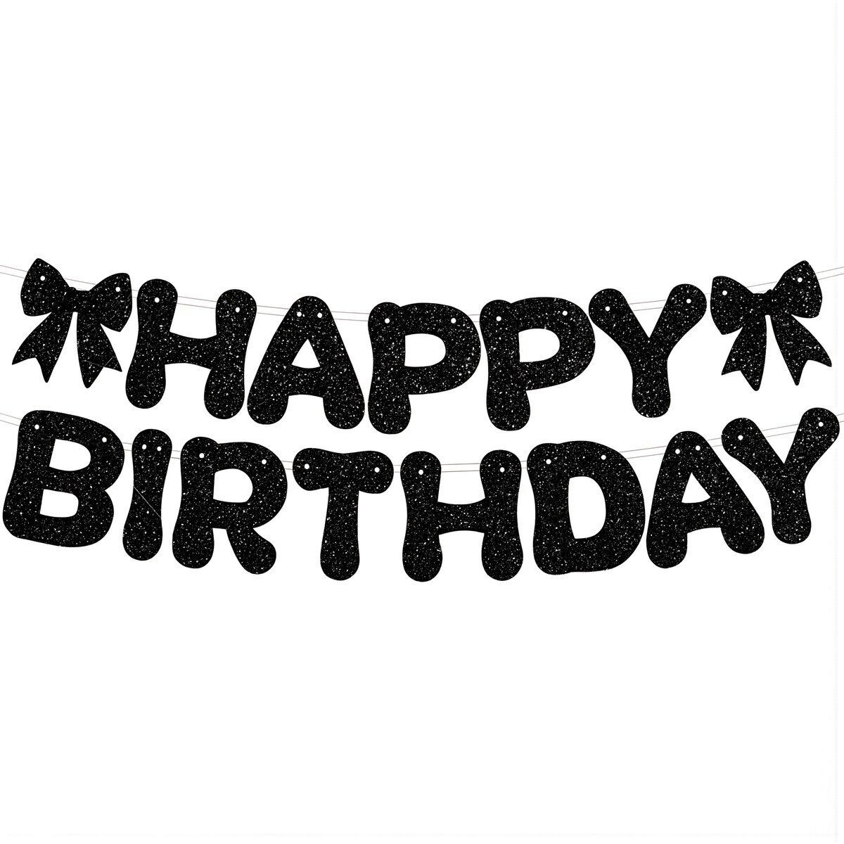 Гирлянда для дня рождения Happy Birthday розовая глиттерная с бантиками, декоративный баннер для домашней вечеринки, украшение на день рождения ребенка в комнате