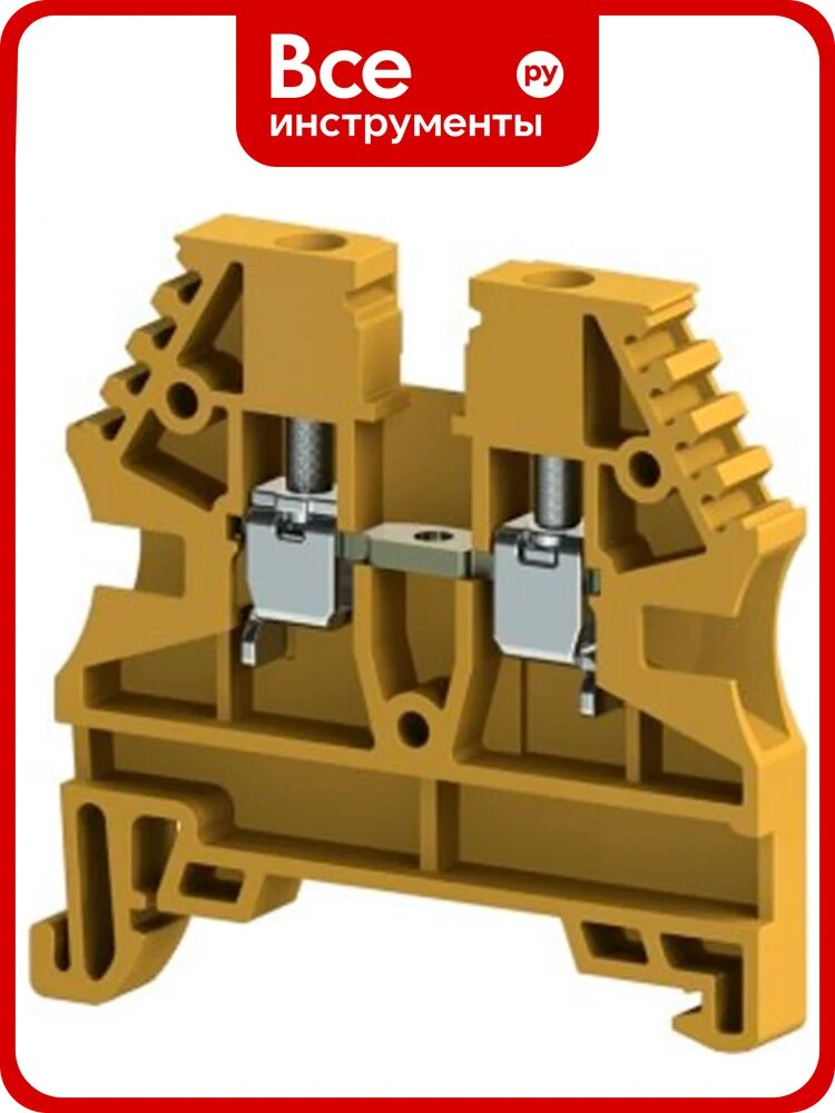 Клеммник на DIN-рейку Klemsan 2,5мм. кв, желтый, AVK2,5(RP) 100 шт. 0.0.0.3.304123RP