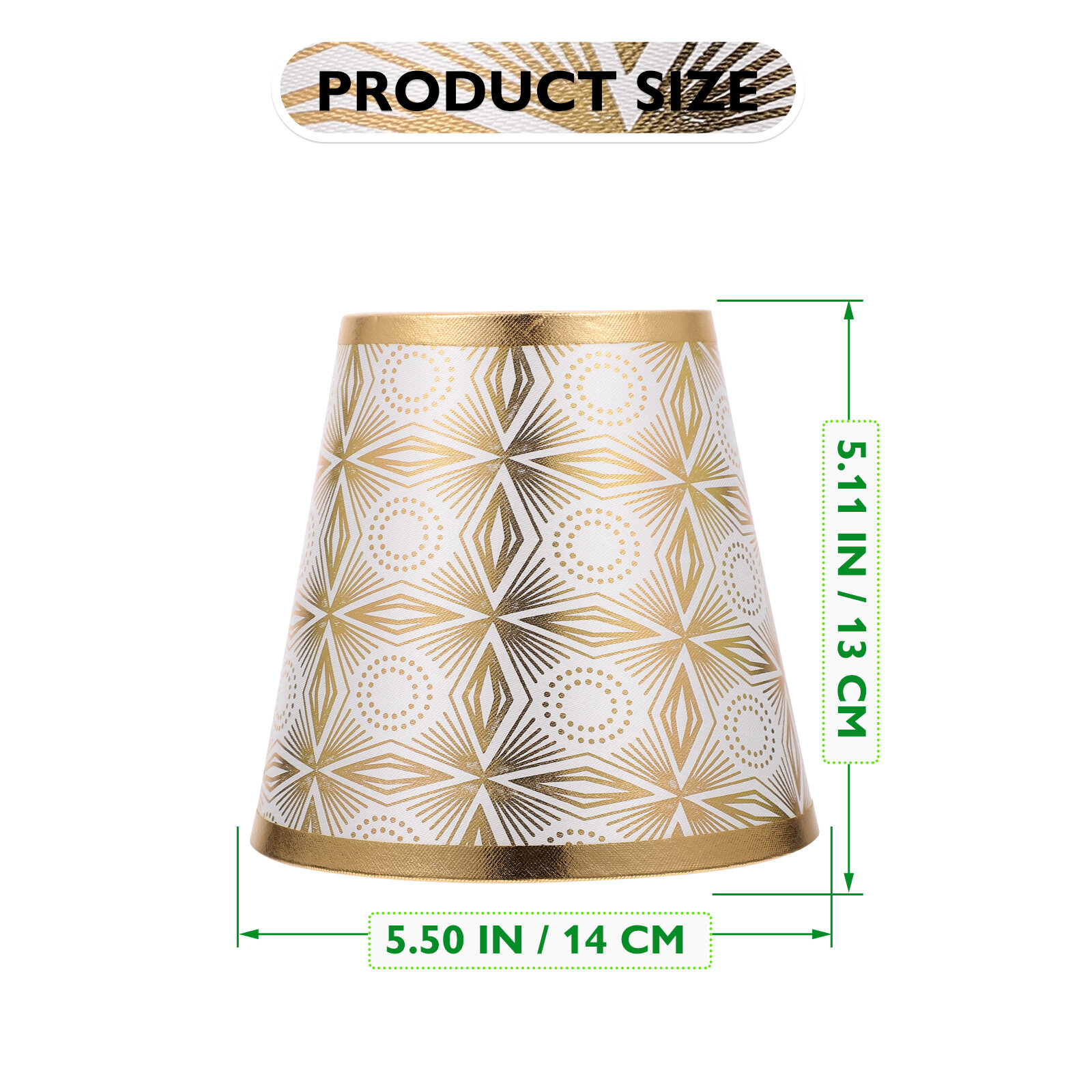 Ламповый Плафон Из Высококачественного Материала Золотистый Цвет 14X14X13CM