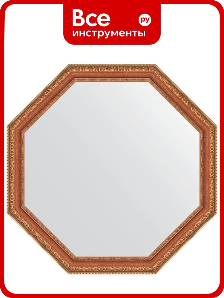 Зеркало EVOFORM в багетной раме - бронзовые бусы на дереве 60 mm (71,6x71,6 cm) 3714