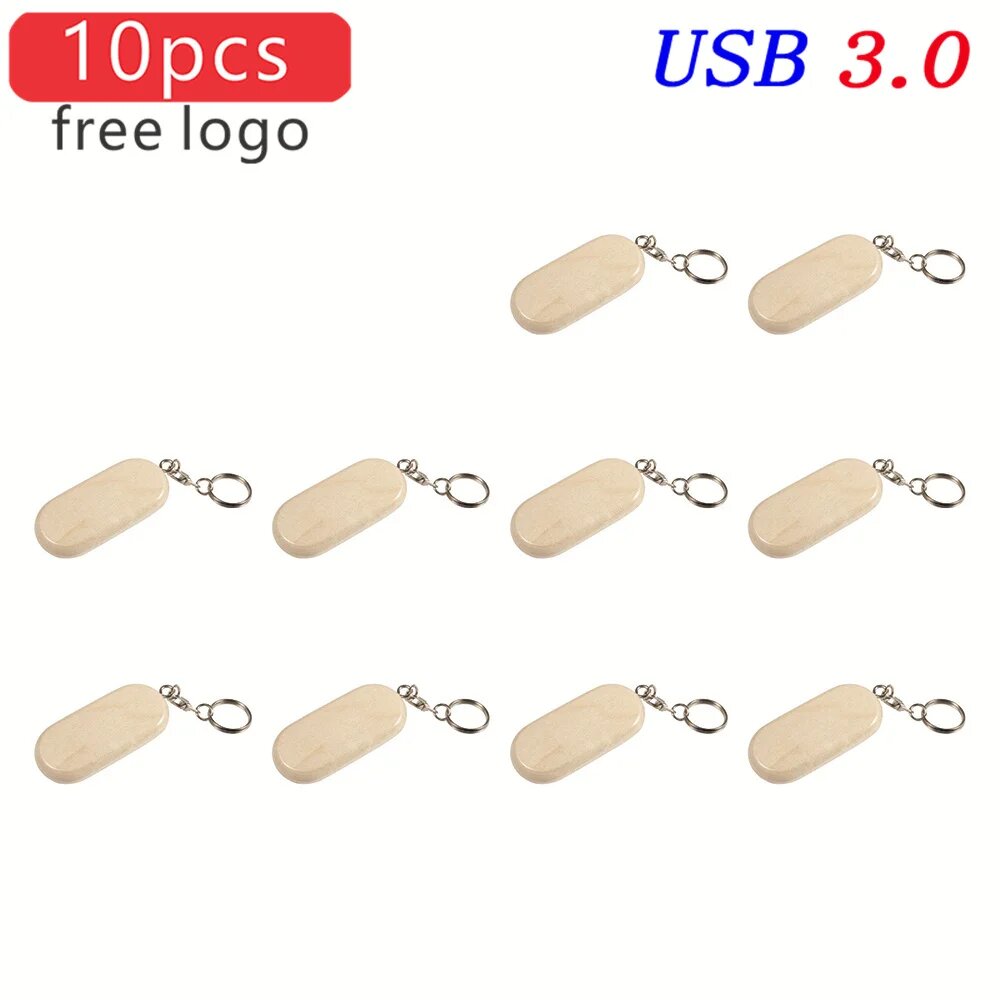 Флэш-накопитель JASTER USB 3.0 деревянный/бамбуковый 128/64/32/16/8/4 ГБ