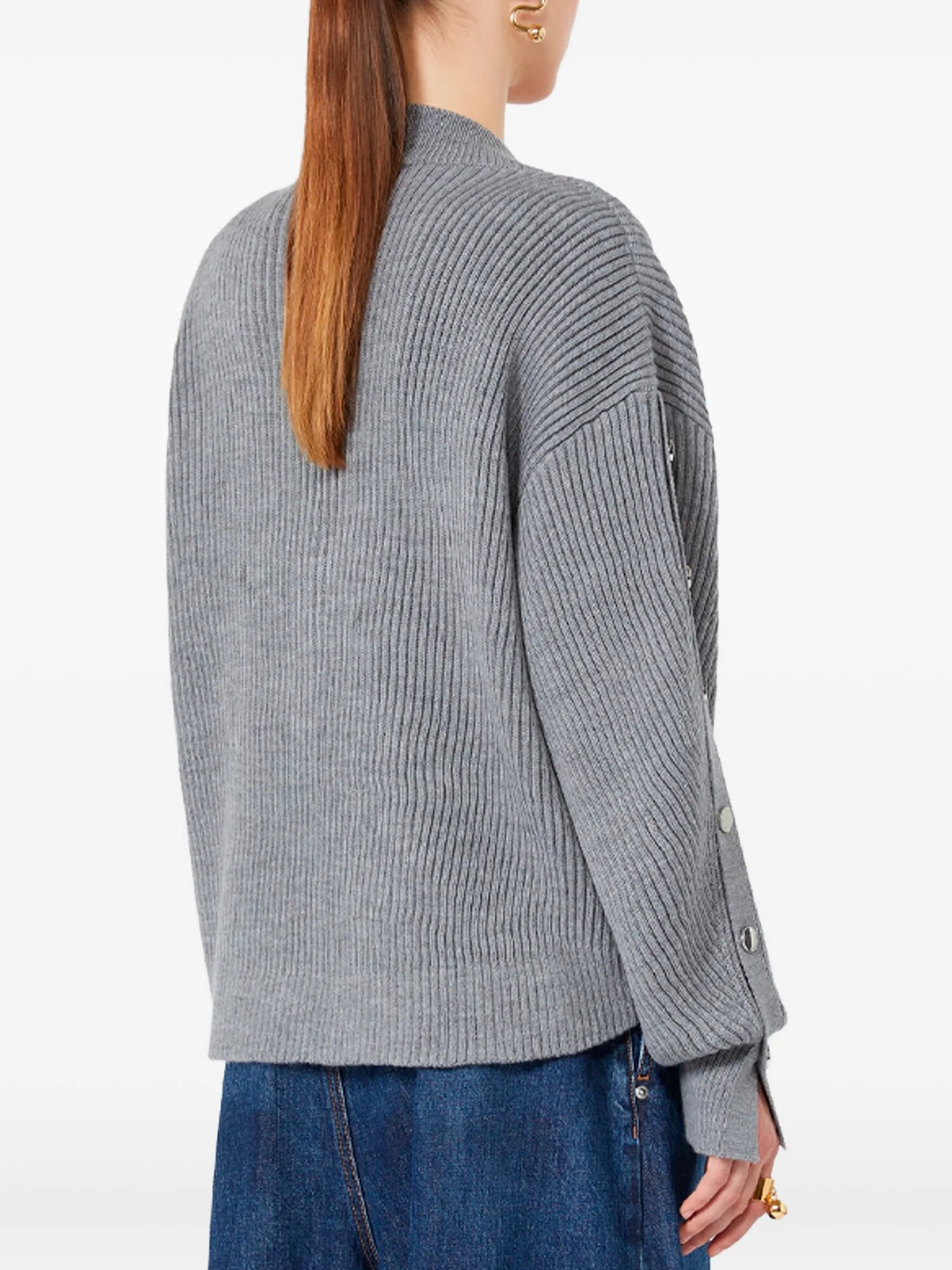 Свитер SPORTMAX Ribbed-knit sweater, размер 36, , grey — фото 1