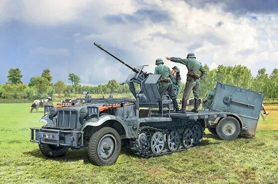 6395 БТР Sd. Kfz.10/4 with FLAK 30 1/35