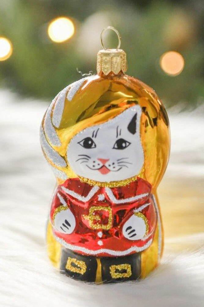 Ёлочная игрушка КОТ маркиз, 80 мм, Елочка С822