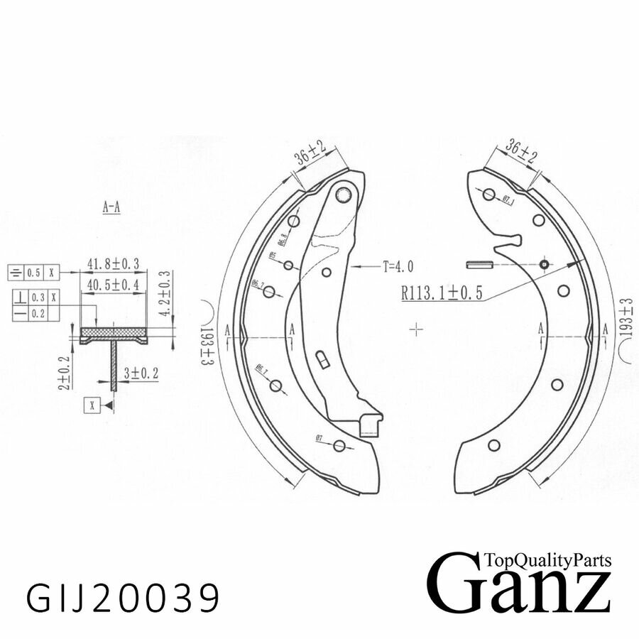Колодки Барабанные Opel Astf/G Dae Nex/Lanos (200X46) (GANZ GIJ20039)