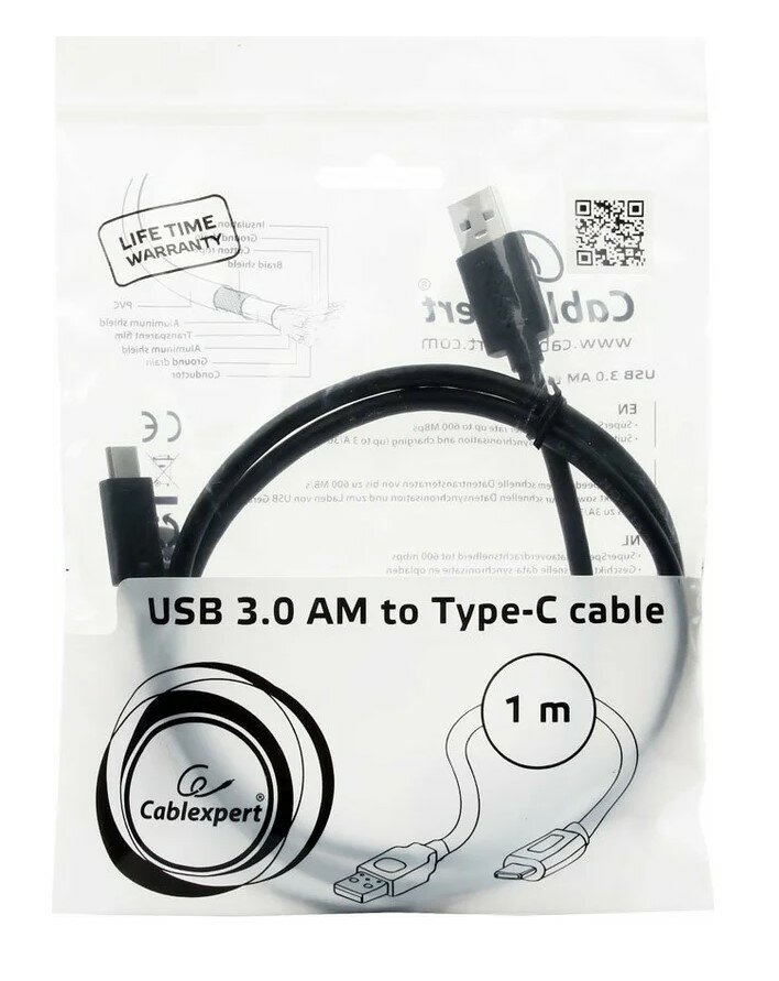 Кабель Cablexpert CCP-USB3-AMCM-1M Кабель USB3.0 AM/USB3.1TypeC, 1м