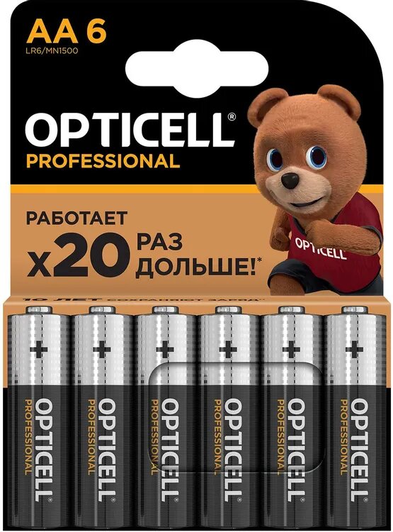 AA Батарейка OPTICELL Professional LR6, 6 шт