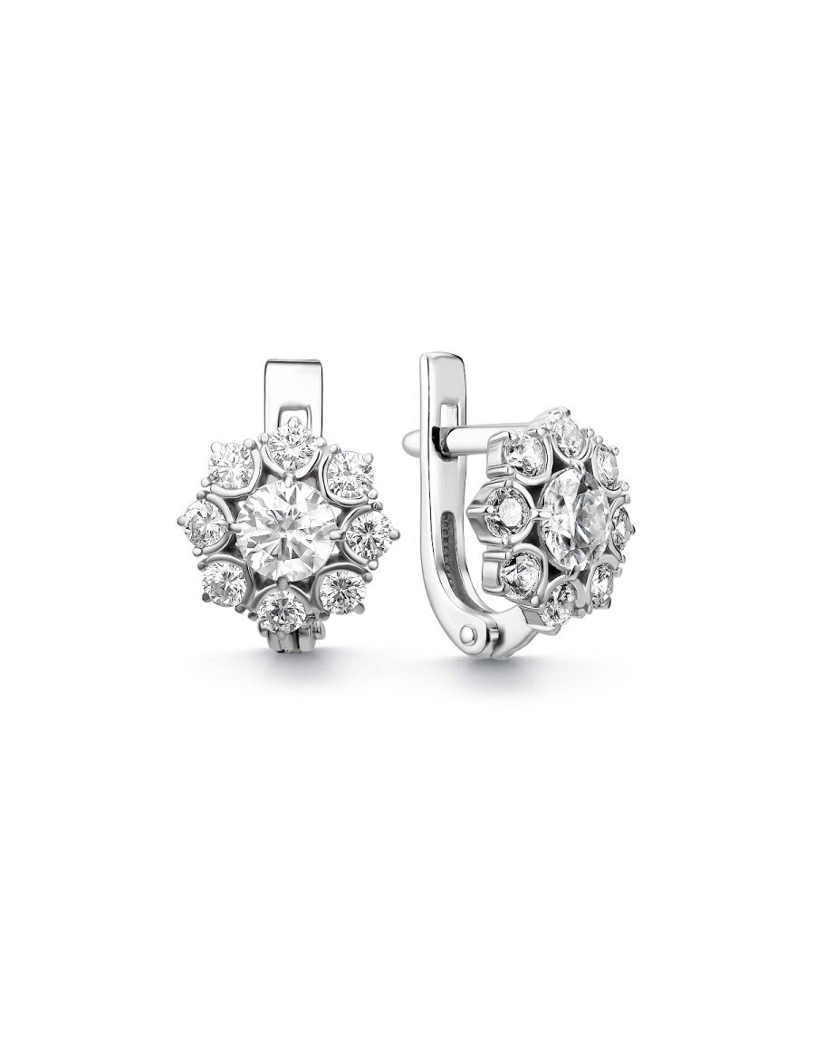 Серьги серебро, 925 проба, родирование