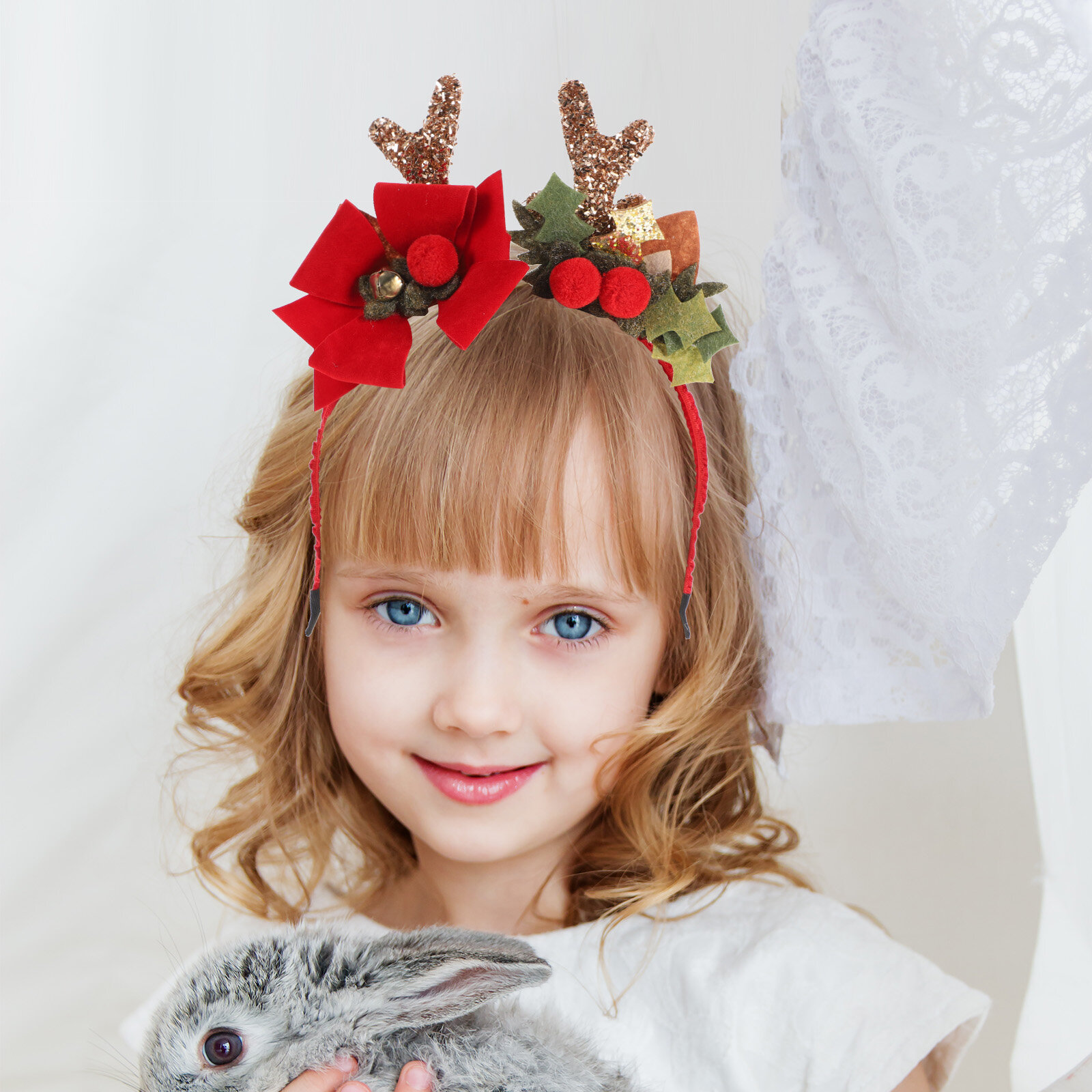 Головной Убор С Антилопьими Рогами И Бантиком Для Детей 22*18cm
