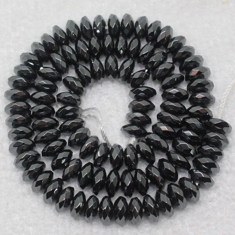 Черные гематитовые бусины 3x8 мм Laerf Beads