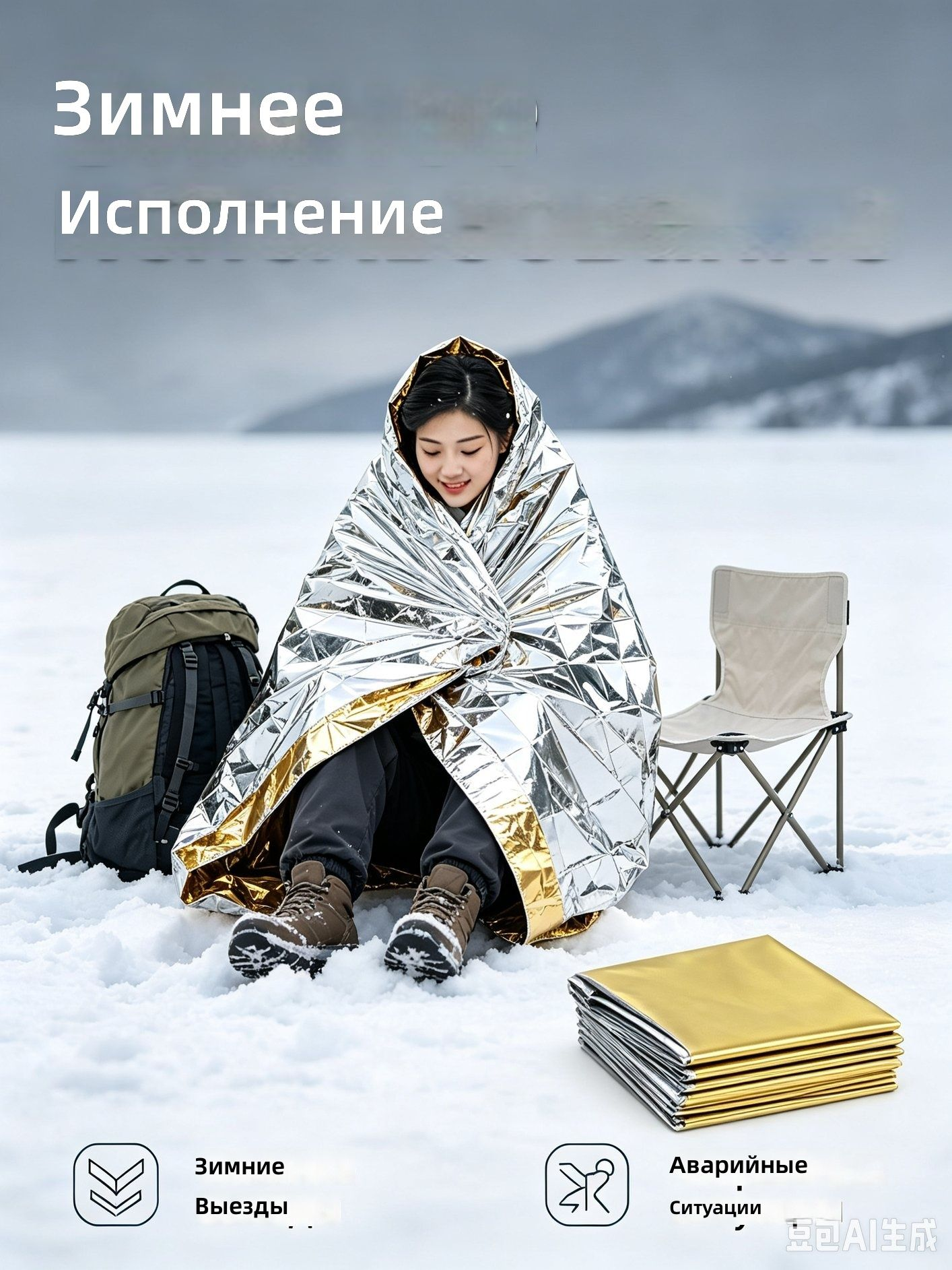 Термоодеяло спасательное 160х210 см