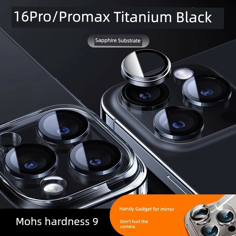 Защитная пленка для объектива iPhone 14 Pro Max с сапфировым стеклом, титаново-черный цвет, устойчивость к царапинам