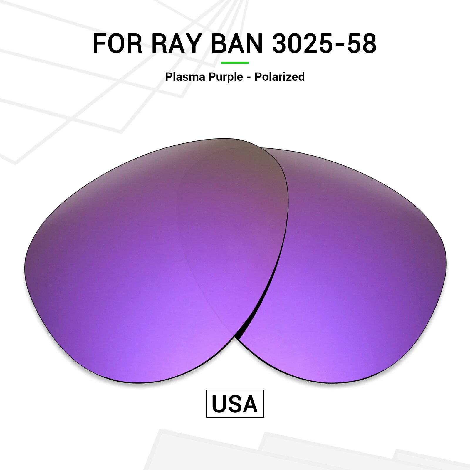 SNARK Поляризованные линзы для RayBan Aviator RB3025 Plasma Purple, Фиолетовый