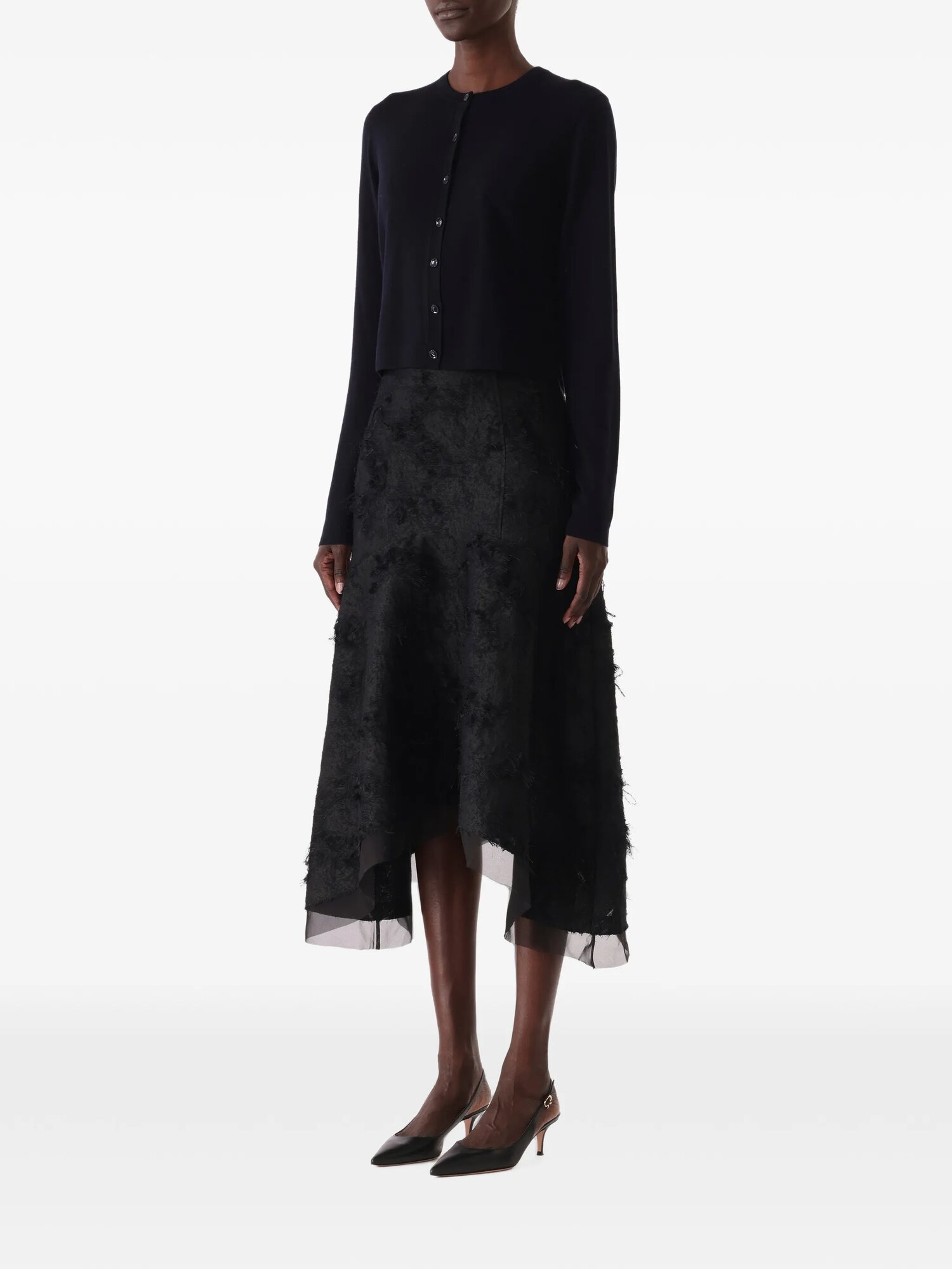 Кардиган JASON WU Twill-back cardigan, размер 40, черный — фото 1
