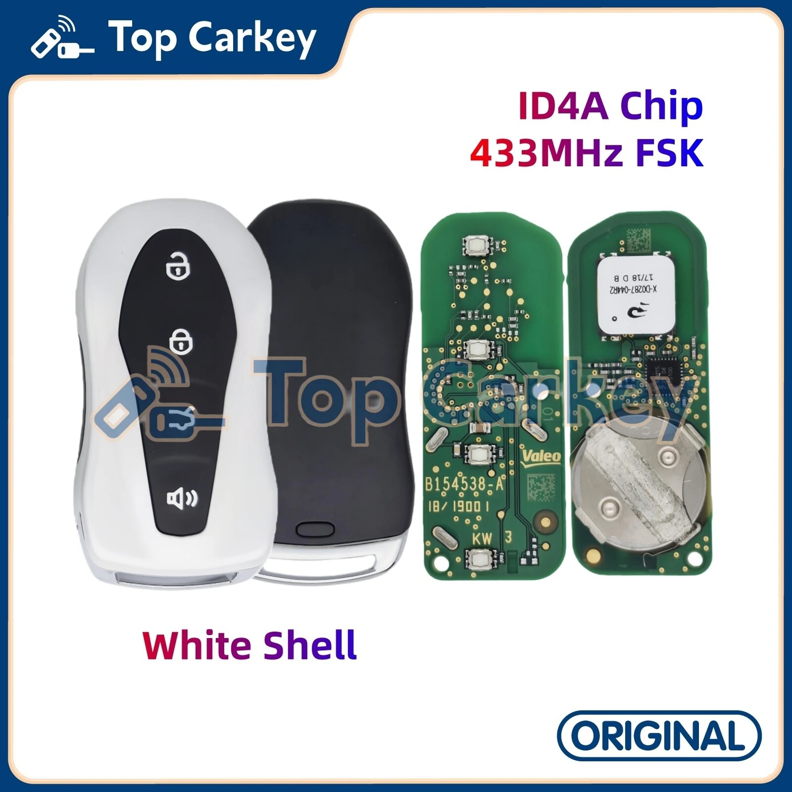 Смарт-ключ Geely Azkarra Atlas Pro FX11, ID4A White