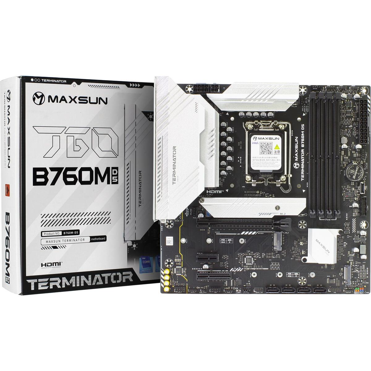MAXSUN MS-Terminator B760M D5 V2 (RTL) LGA1700 B760 PCI-E HDMI+DP 2.5GbLAN SATA MicroATX 4DDR5