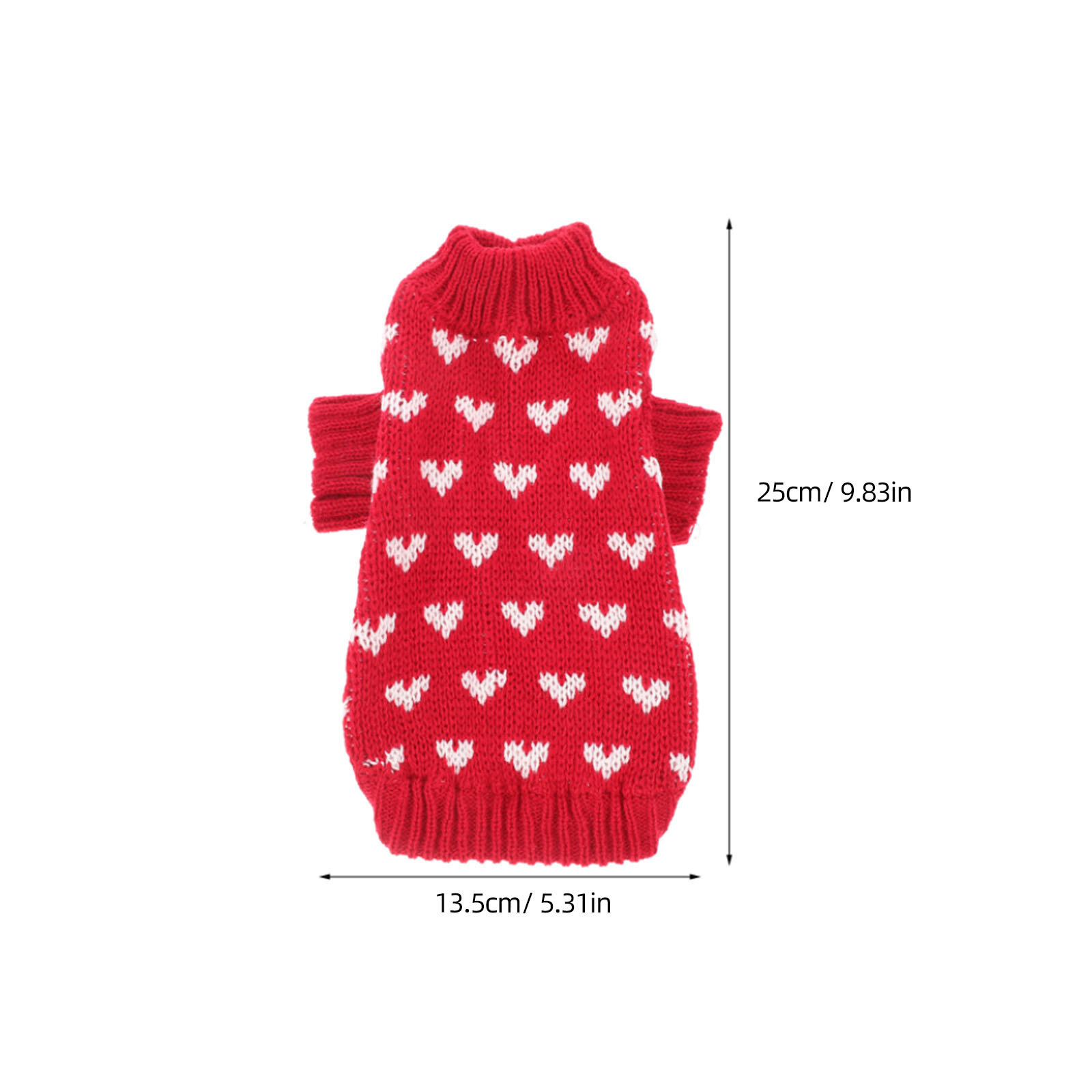 Сweater Для Собак С Округлым Воротником И Valentines Day Style Красный 28.00X23.00X18.00Cm
