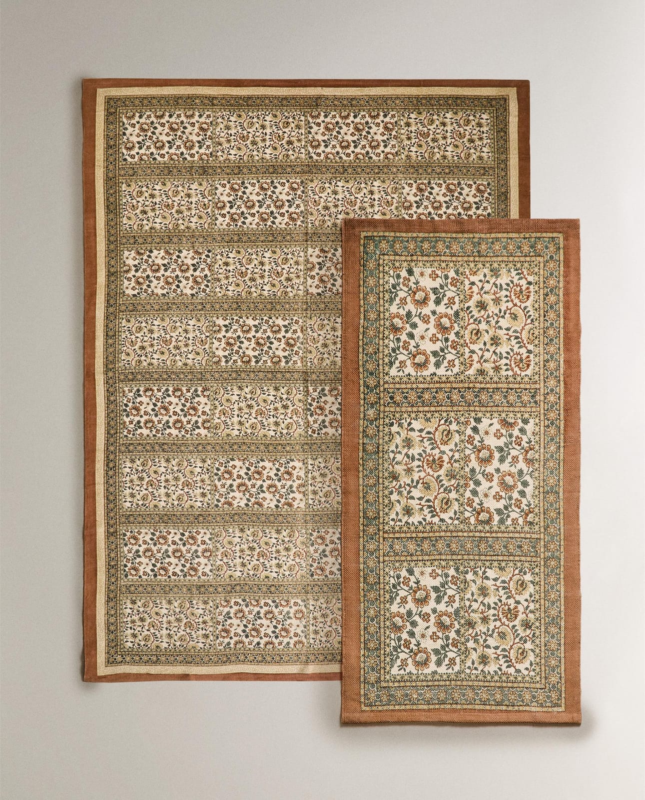 Ковер ZARA HOME хлопковый с блочной печатью, лососевый, 60 x 120 см 1356/029/623-81