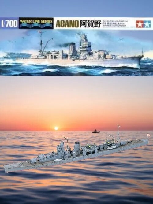 Собранная модель корабля TAMIYA Ship Series 1/700 31314, японского легкого крейсера Akano