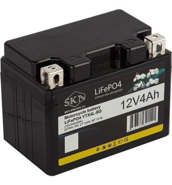 Аккумулятор для мототехники SKN LiFePO4 YTX4L-BS (12V/4Ah/50A) UTX4L-BS, CT 1204, MT 12-4