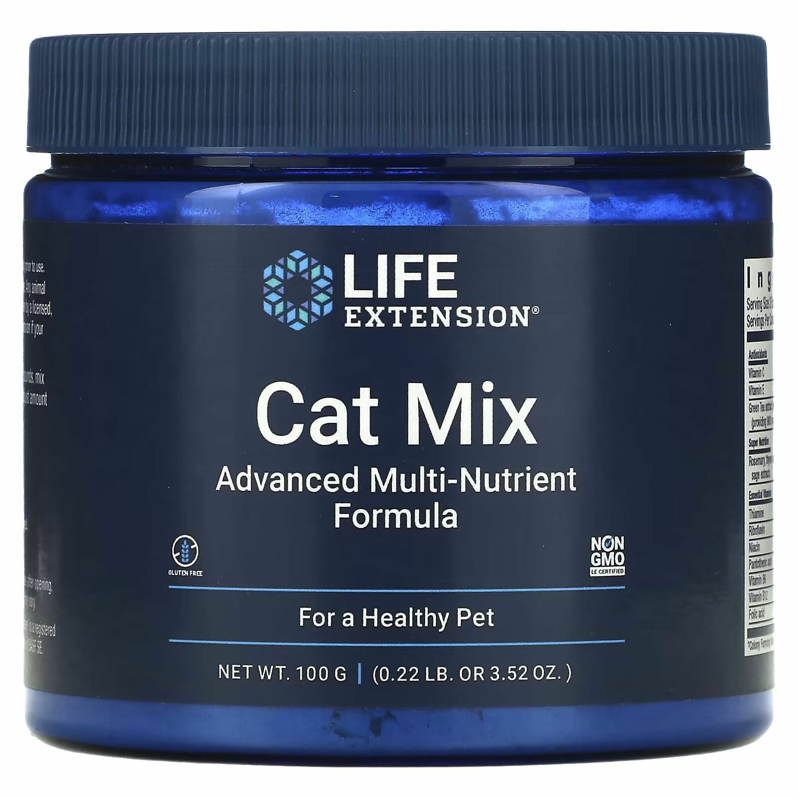 Life Extension, Смесь витаминов, минералов и пробиотиков для кошек Cat Mix, 100 г
