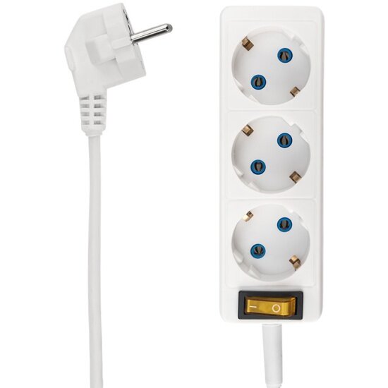 Удлинитель Proconnect 5 м, 3 гнезда, 1300 Вт, с/з, с кнопкой (Сделано в России)