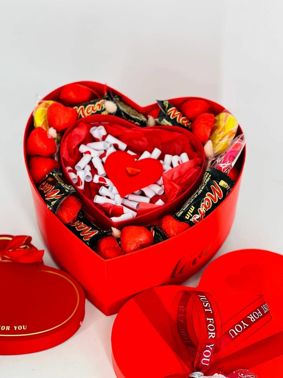 Сладкий бокс сердце 2в1 с признаниями в любви / Подарок девушке