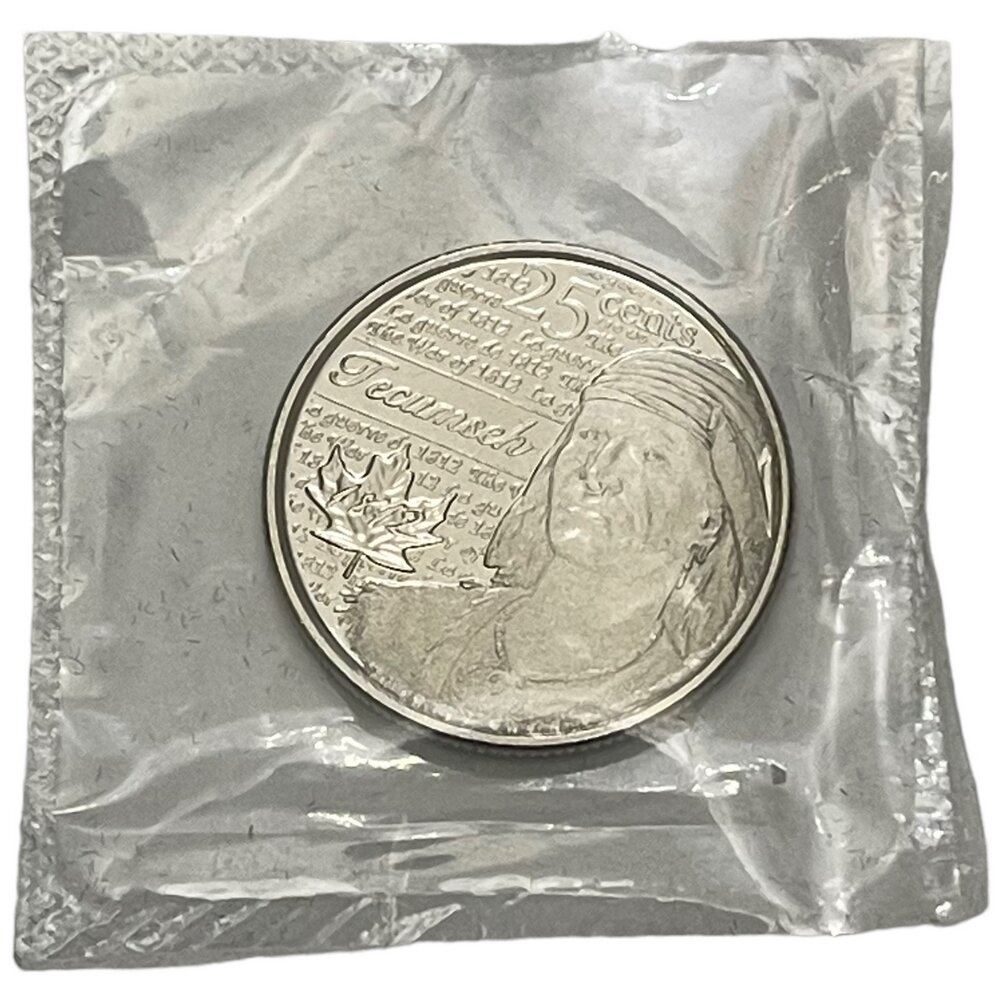 Канада 25 центов 2012 г. (Война 1812 года - Вождь Шайенов Текумсе) (Запайка)