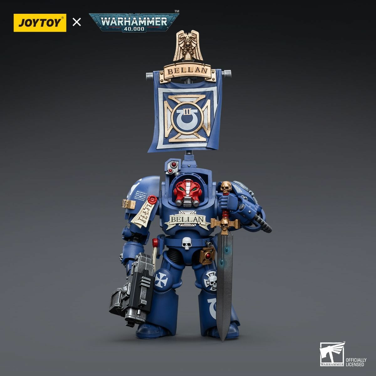 Подвижная фигурка JOYTOY Warhammer 40K Ultramarines Terminators Sergeant Bellan -enj