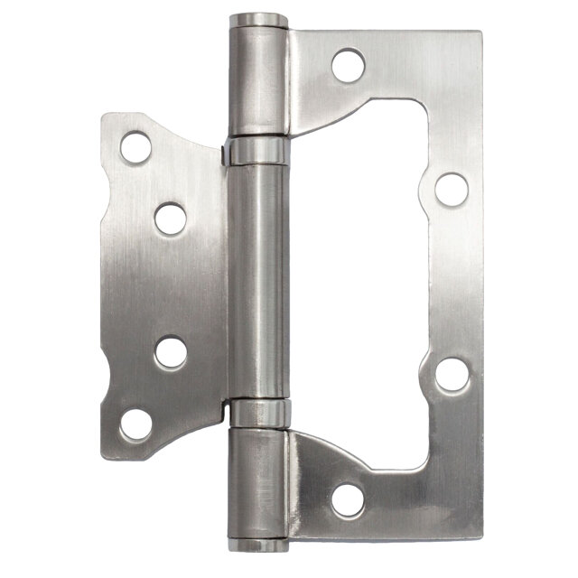 ARSENAL универсальная бабочка петля 100х75х2,5 мм матовый хром для мебели и дверей.