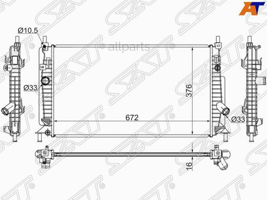 SAT MZ0008-1 Радиатор Mazda 3 08-13 / Axela 09-13