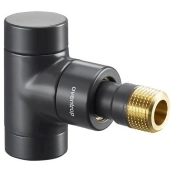 Вентиль Oventrop Combi E, Ду 15 1/2" на обратную подводку, угловой, цвет антрацит