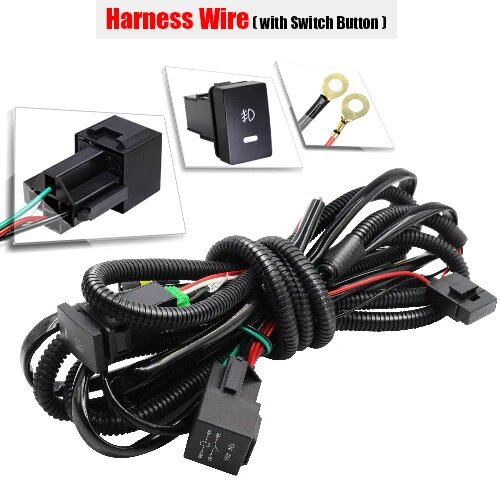 2 шт. автомобиль Ангел глаз туман светильник в сборе светодиодный объектив Harness Wire