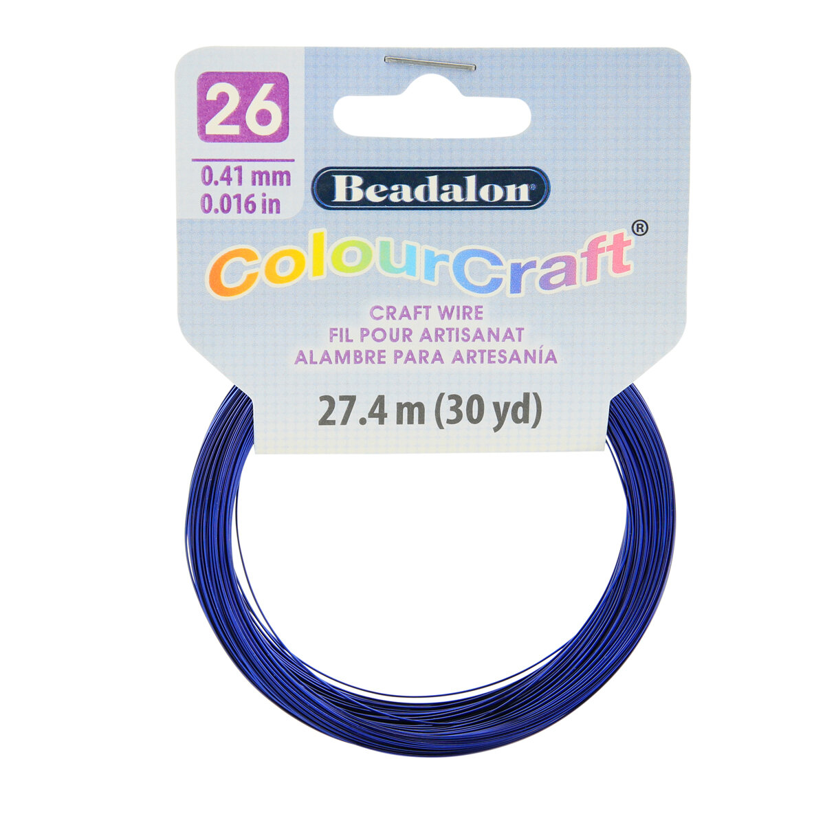 Проволока гибкая, 0.405мм, Beadalon ColourCraft, синего цвета, моток, 27.4 метра
