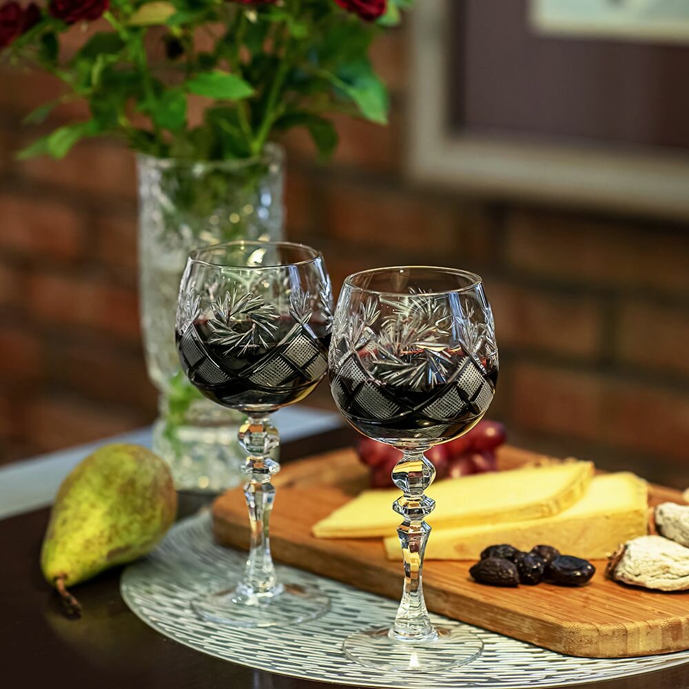 Хрустальные бокалы для красного и белого вина 300 мл, фужеры набор 6 шт. Неман 7565 1000/1