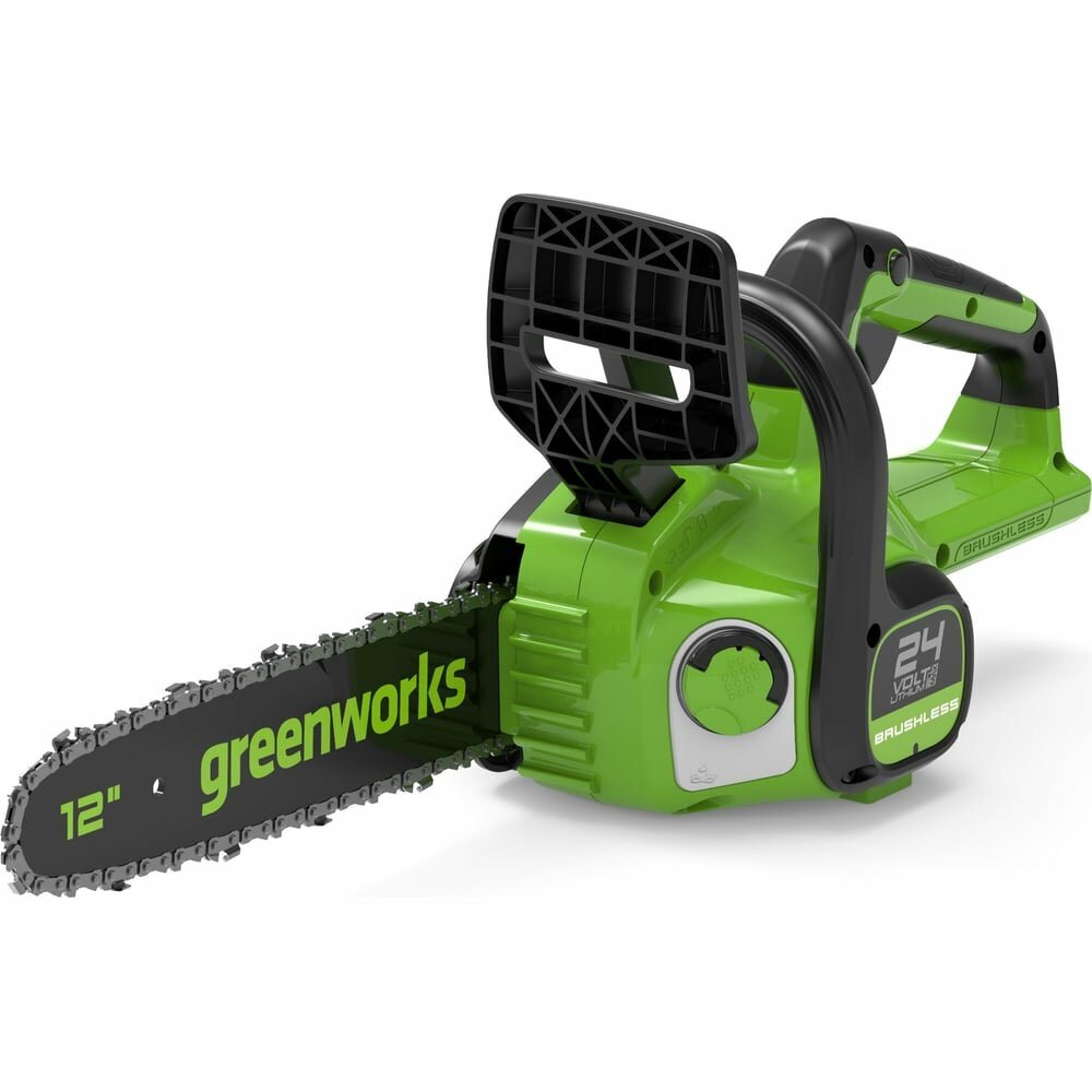 Цепная пила аккумуляторная GreenWorks GD24CS30, 24V, 30см, бесщеточная, c 1хАКБ 2 Ач c USB и ЗУ 2007007USB2
