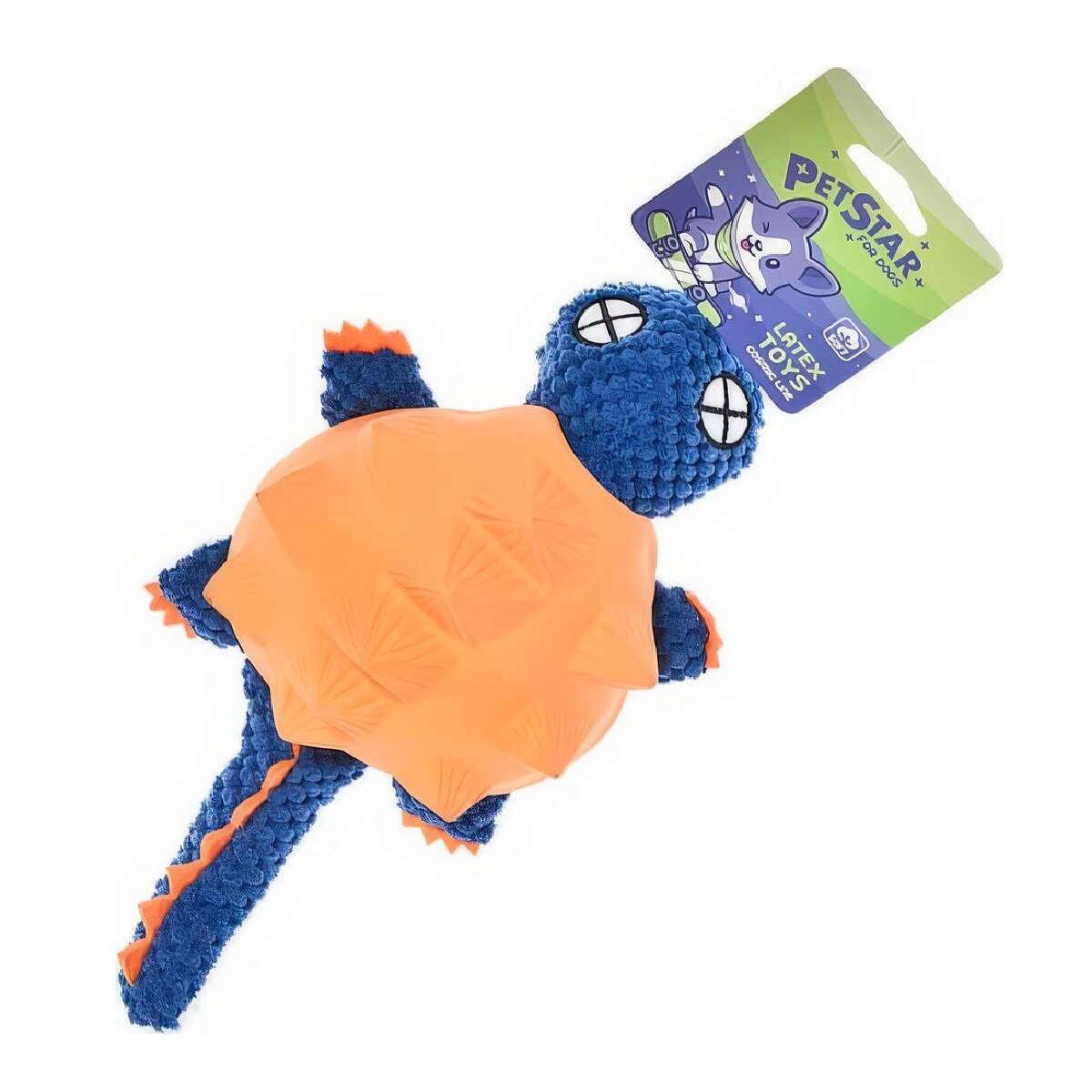 PET STAR игрушка для cобак черепашка с шипами 34см, латекс, хлопок