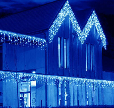 Гирлянда "Бахрома", уличная, 12м, IP65, каучук, ПВХ, пластик, 1 режим, синяя