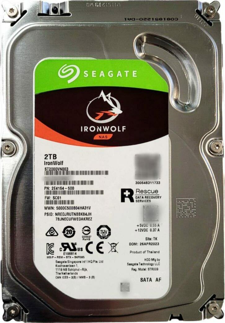 Seagate Жесткий диск 2ТБ Seagate IronWolf NAS ST2000VN003, 5400об./мин, 256МБ (SATA III) (oem)