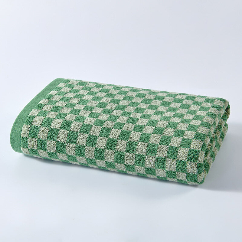 Полотенце для ванной из чистого хлопка с шахматным узором, утолщенное, 70*140 см, 450 г, жаккардовое, впитывающее, мягкое, большое полотенце для ванной