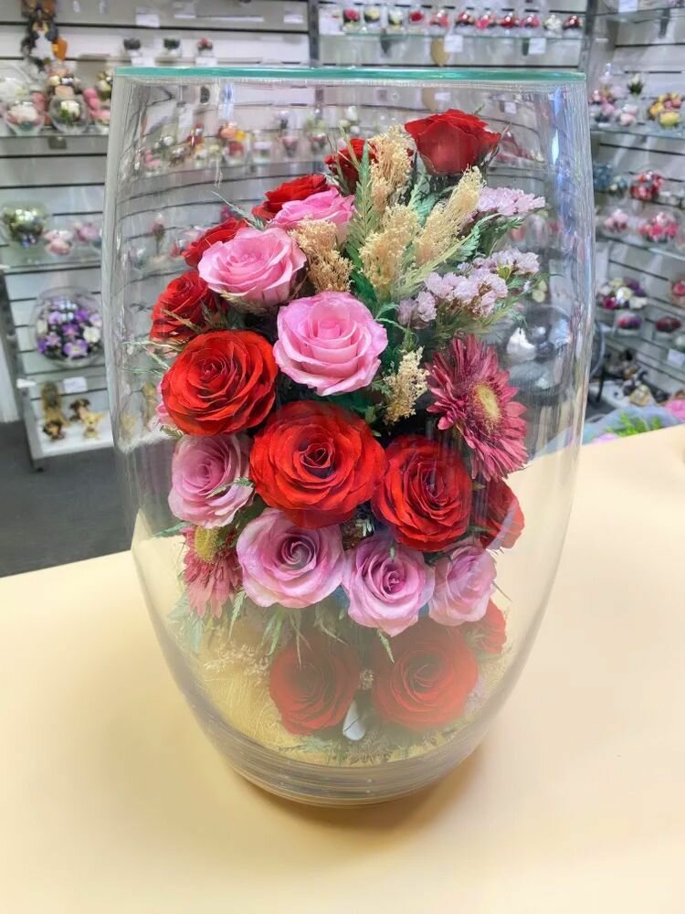 Натуральные цветы в стекле, вакуум