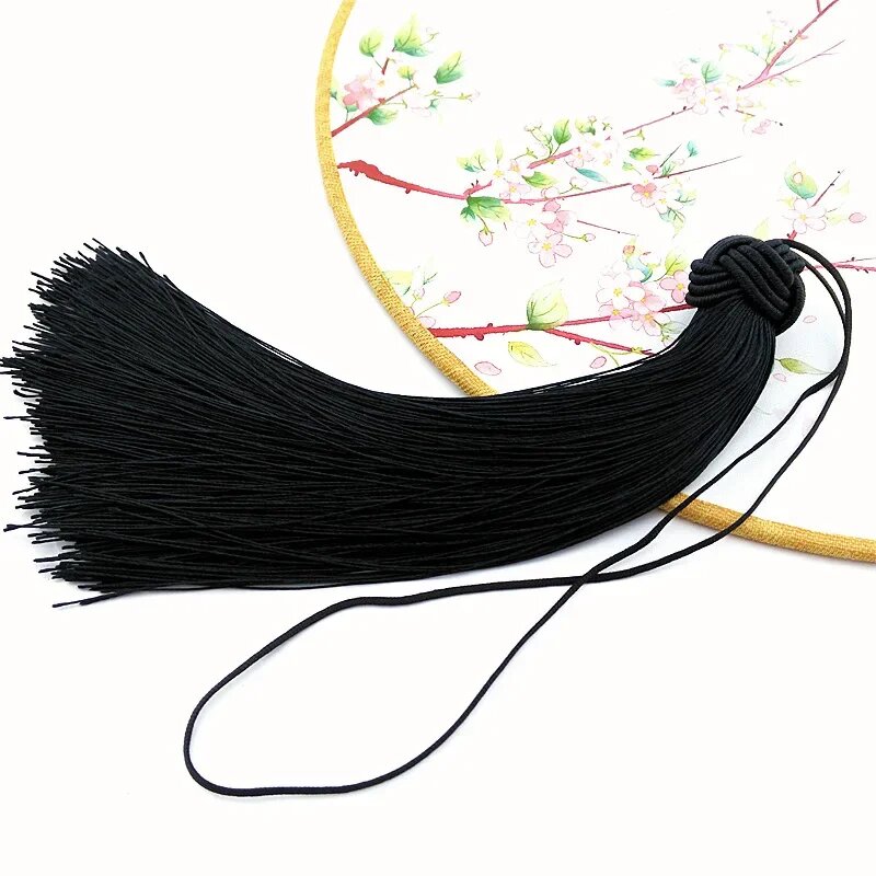 5 шт. кисточки для рукоделия 15 см, полиэстеровые кисточки, шелковистая нить, Черный, black